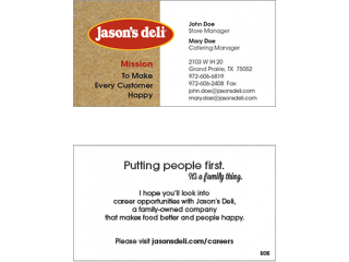 Deli Staff Business Cards - Alphabet Soup, Inc